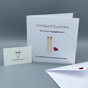 Perfect Match Matchstick Heart Engagement Card Congratulations Match ...