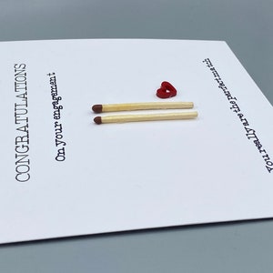 Perfect Match Matchstick Heart Engagement Card Congratulations Match ...
