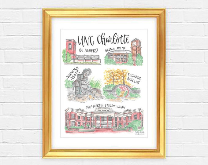 UNC Charlotte 14x18 Collage Print - Etsy