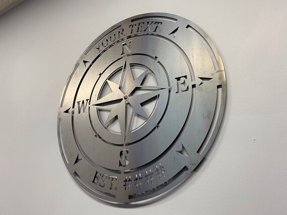 Personalized Metal Compass Wall Art Custom Metal Wall Art - Etsy