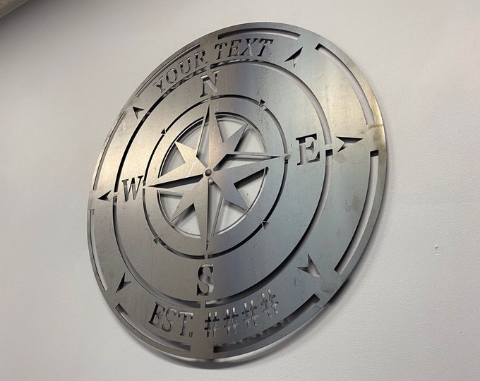 Personalized Metal Compass Wall Art Custom Metal Wall Art - Etsy