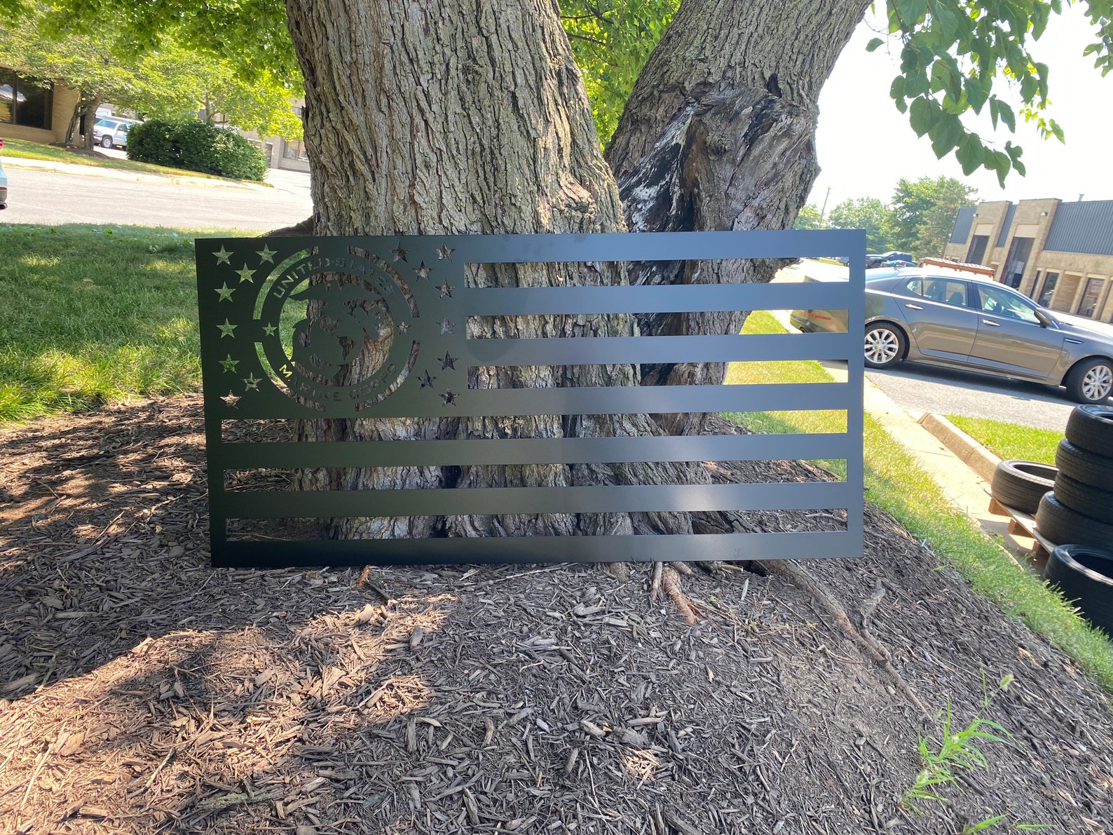 USMC American Flag Marine Corps Flag Metal Wall Art - Etsy