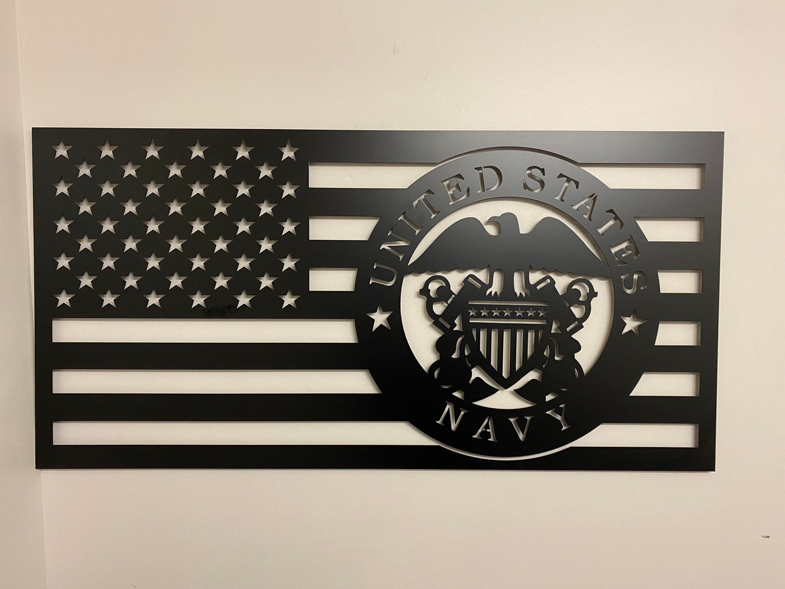 US Navy Metal American Flag Wall Art: Patriotic Indoor/outdoor Sign - Etsy