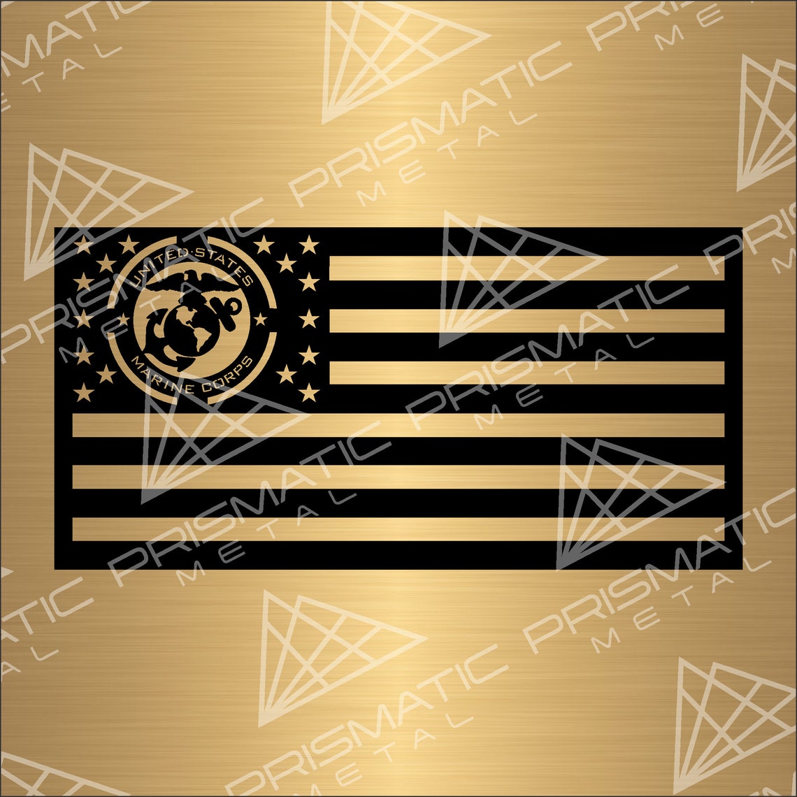USMC American Flag Marine Corps Flag Metal Wall Art - Etsy