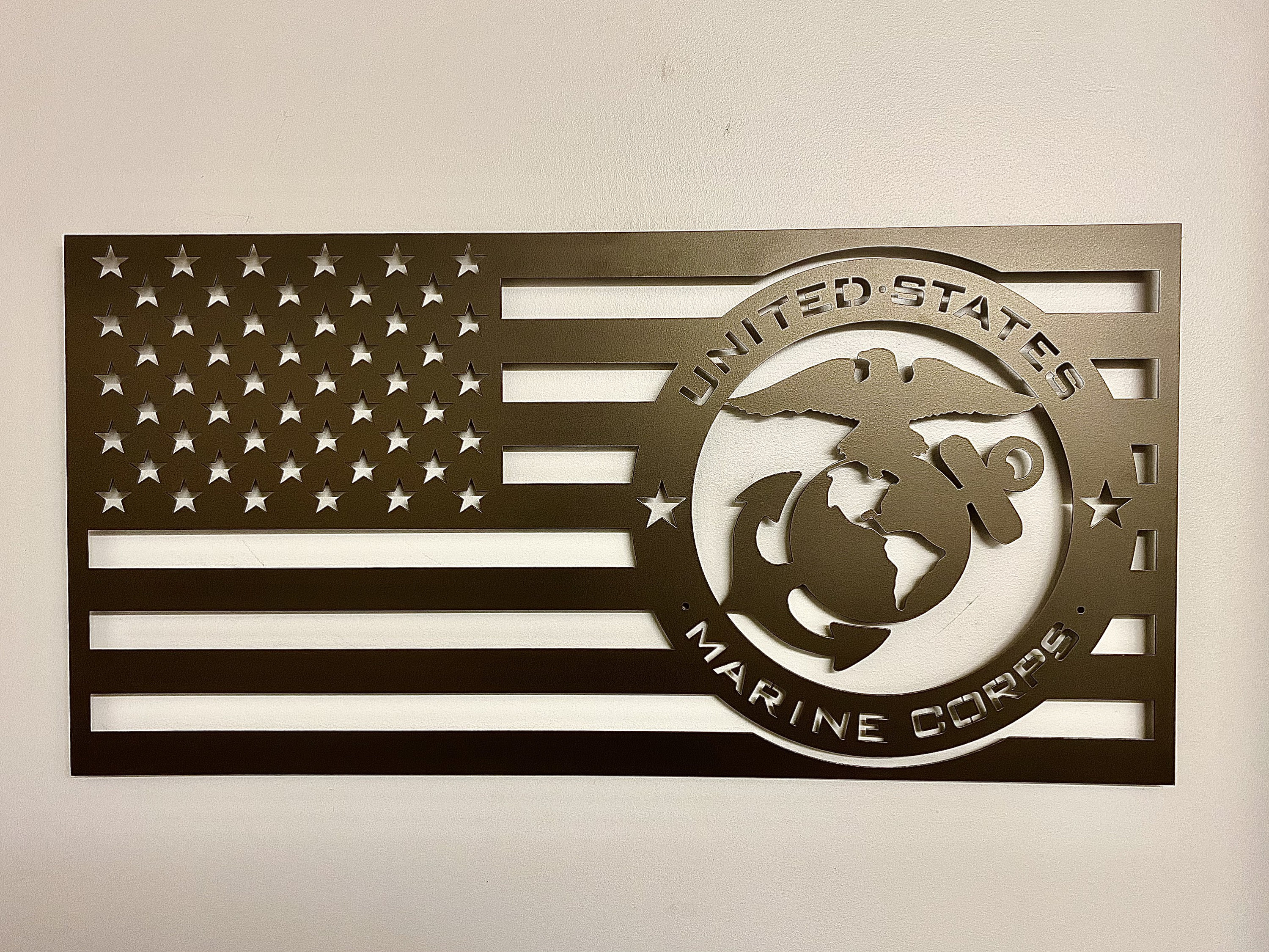 USMC American Flag Metal Wall Art: Patriotic Indoor/outdoor Sign - Etsy