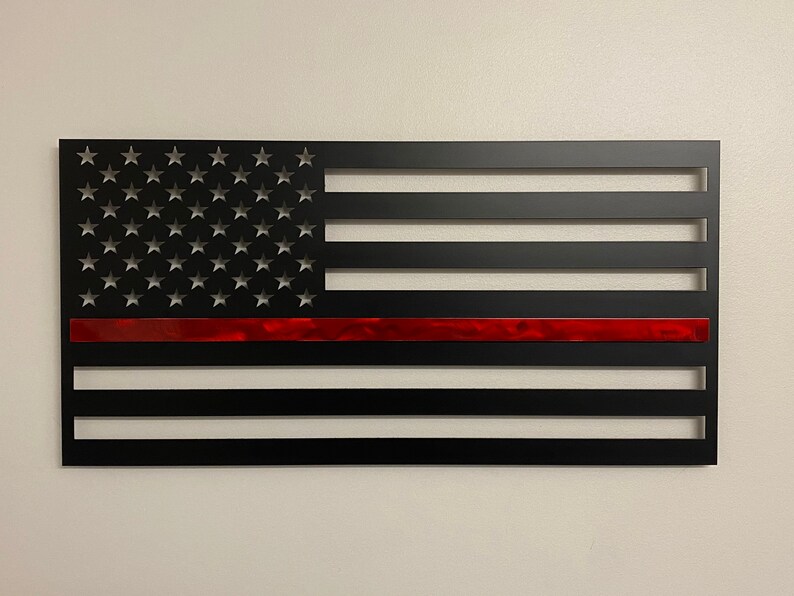 First Responder Flag thin Line Metal American Flag - Etsy