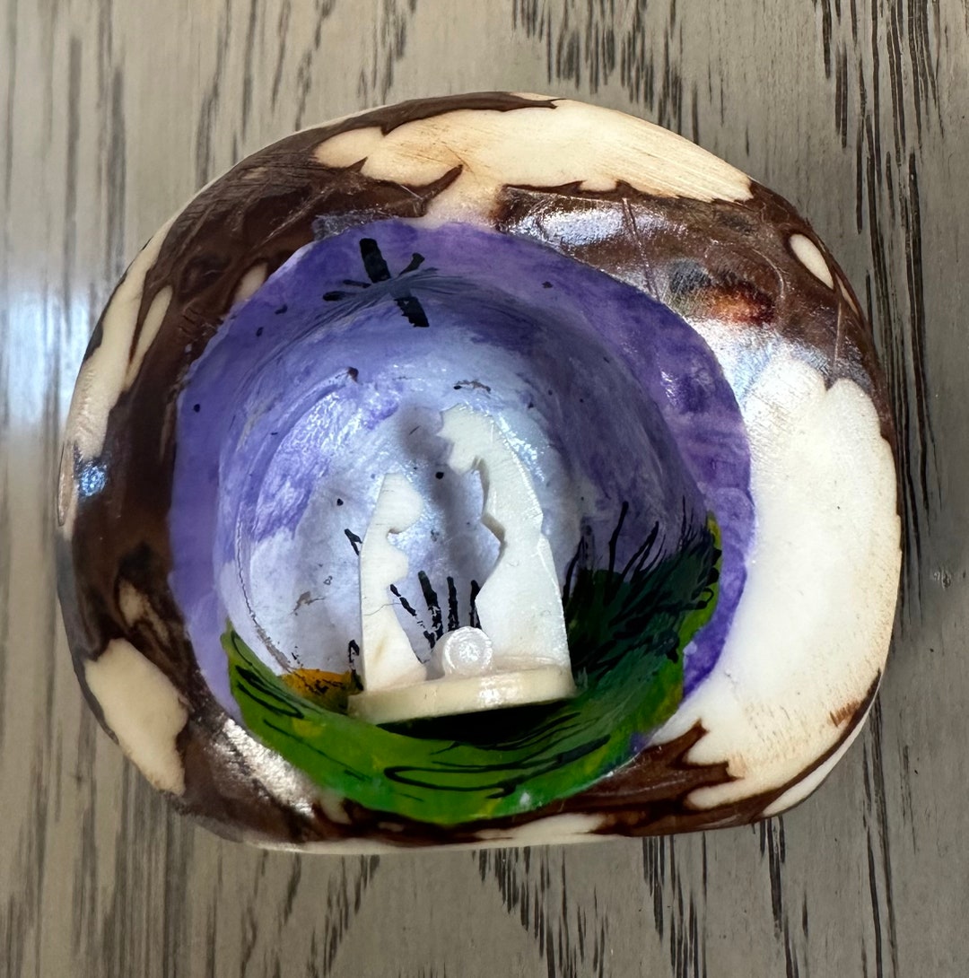 Miniature Nativity Set. Christmas Nativity Set Handmade Into a Tagua ...