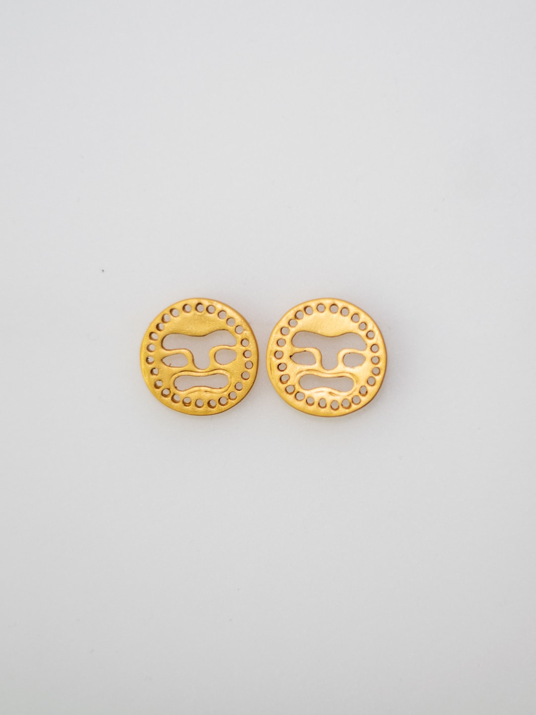 Pre-columbian Muisca Mask Earrings. Colombia- 24K Gold Plated, Pre ...