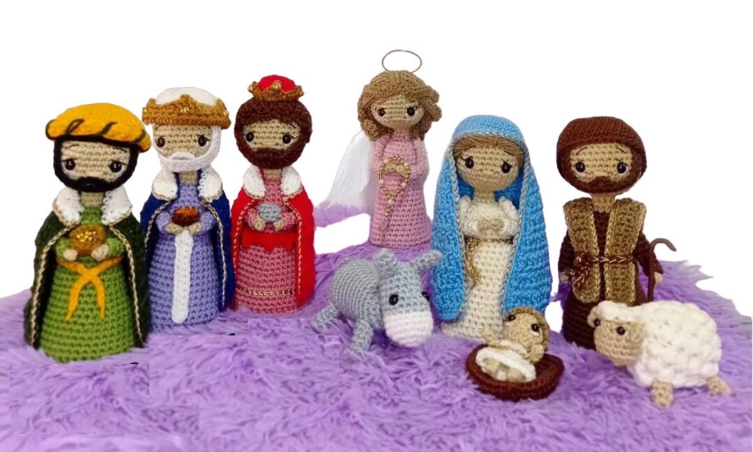 Nativity Crochet Set, Holy Family Crochet, Amigurumi Handmade Nativity ...