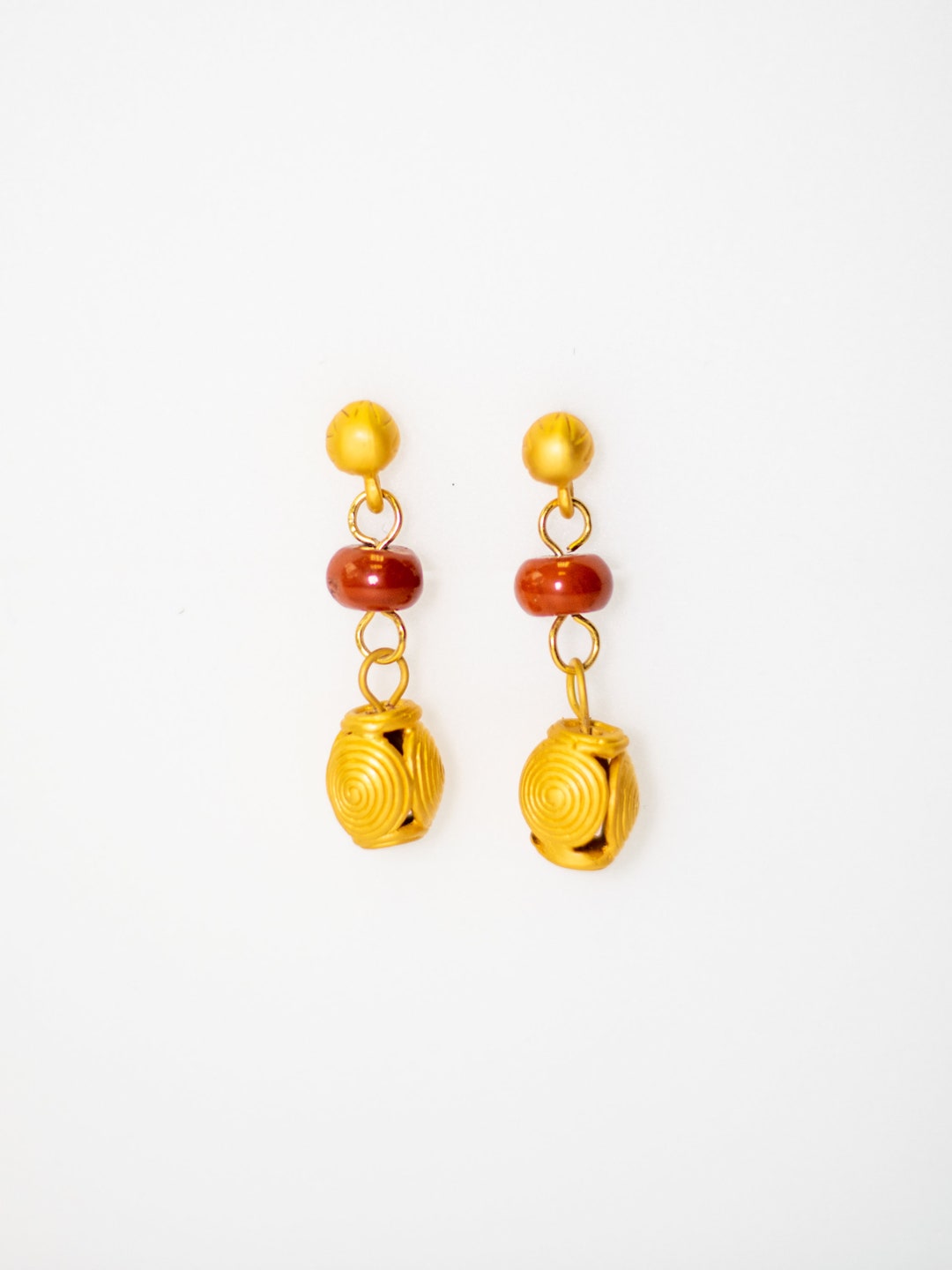 Pre-columbian Muisca Pattern Earrings. Colombia- 24K Gold Plated, Pre ...