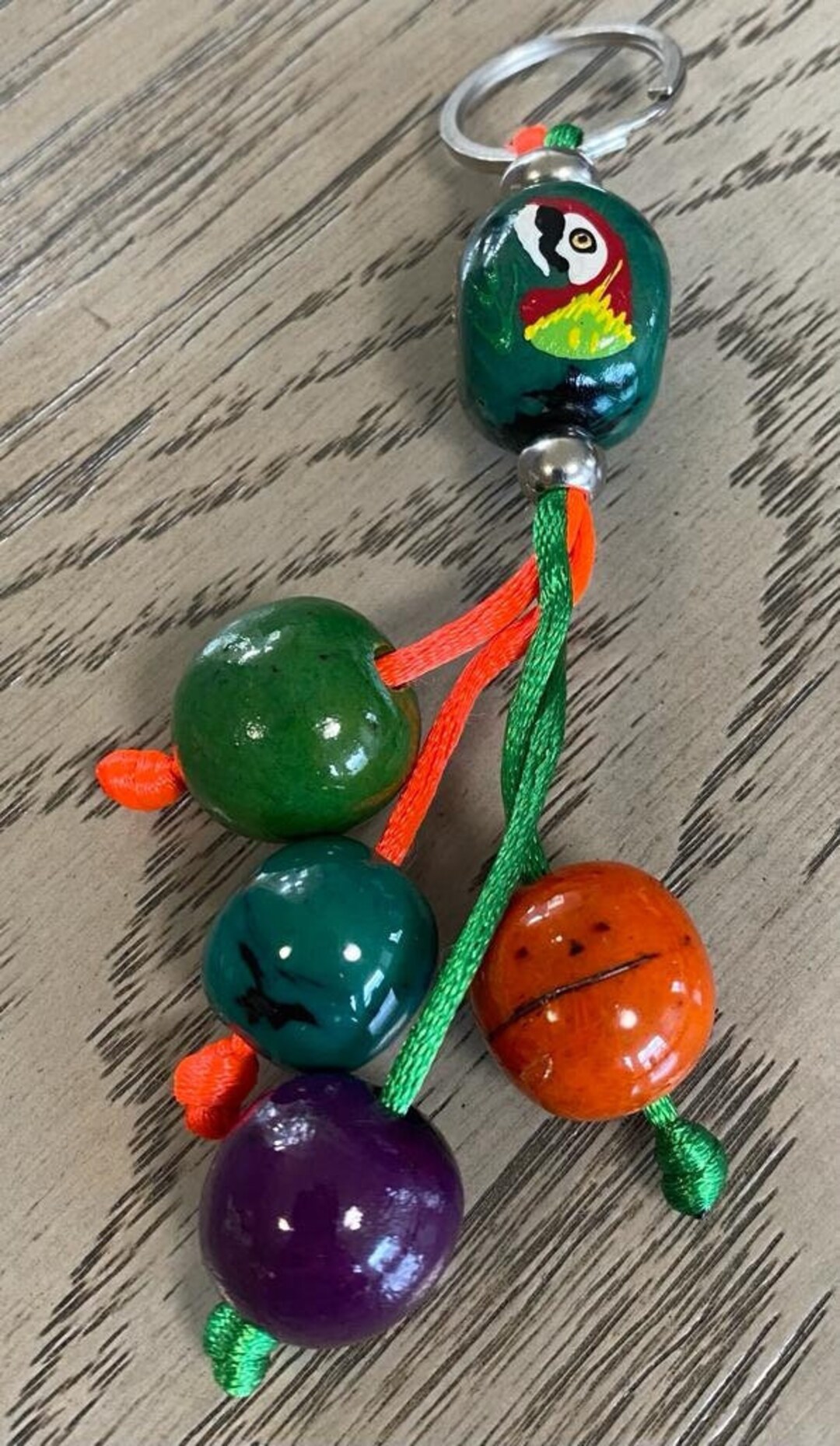 Tagua and Bombona Macaw Keychain. Eco-friendly. Handcrafted Keychain ...