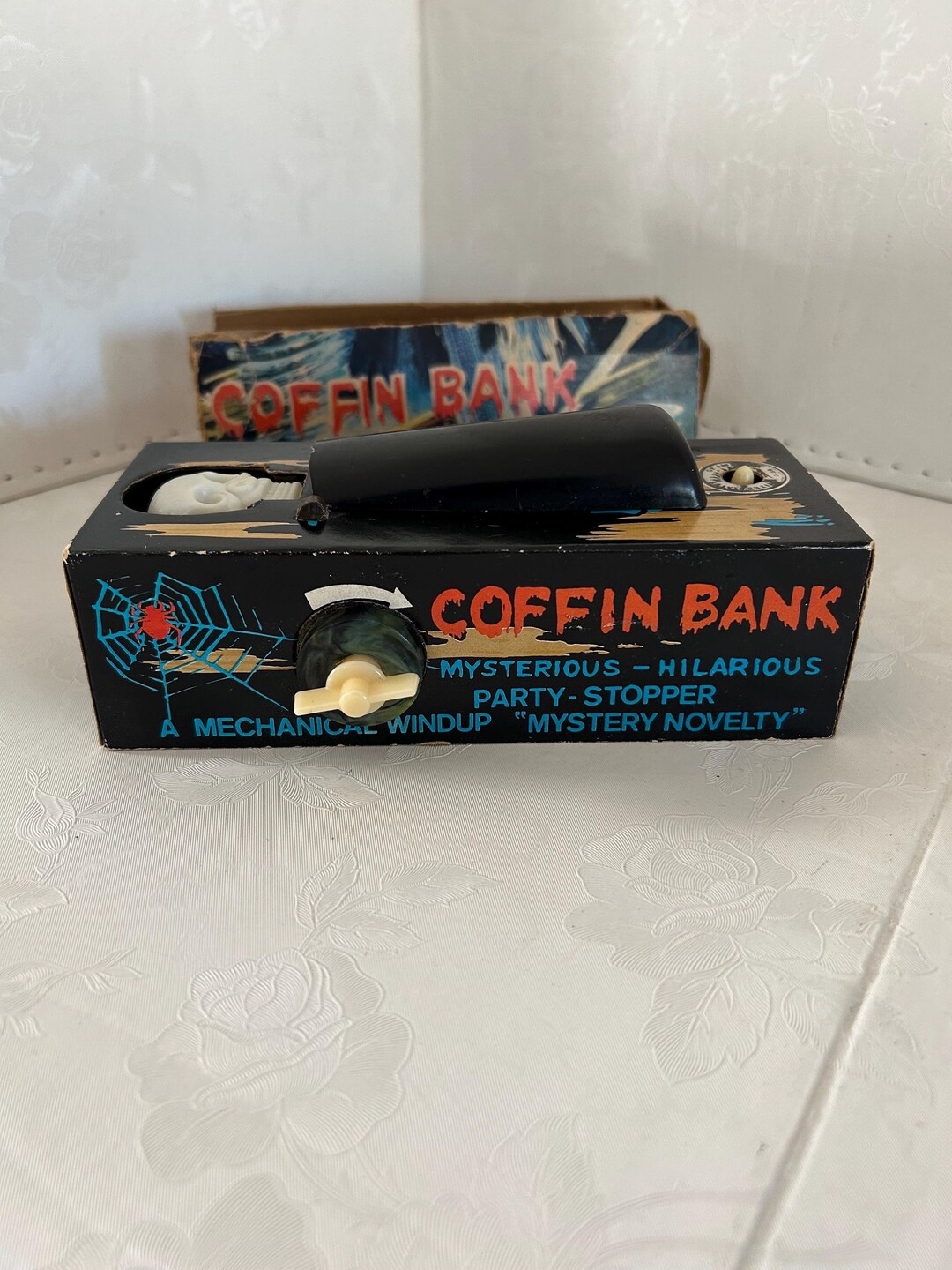 Vintage Wind up Coin Coffin Bank - Etsy