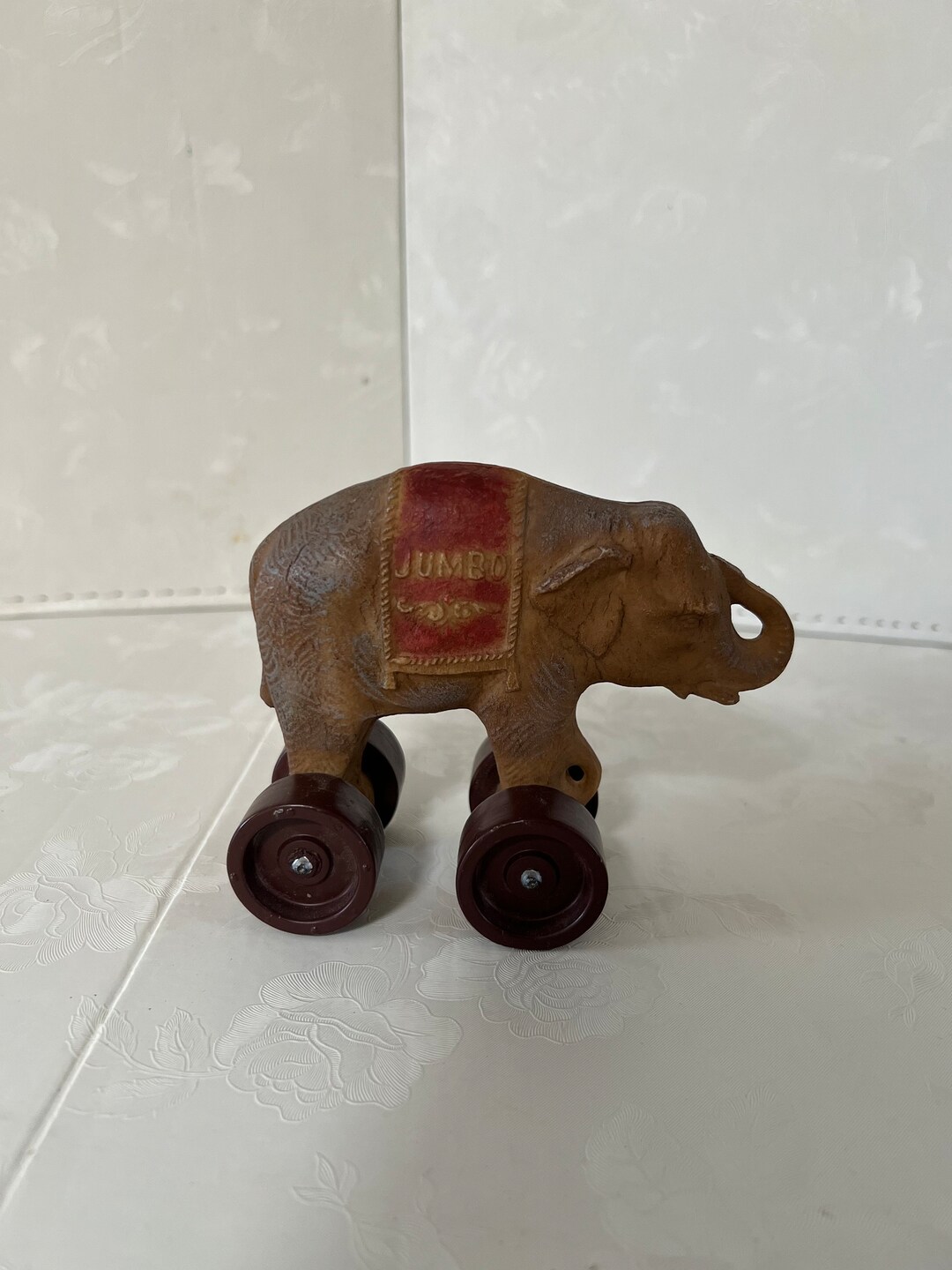 Vintage jumbo Circus Elephant Pull Toy on Wheels - Etsy