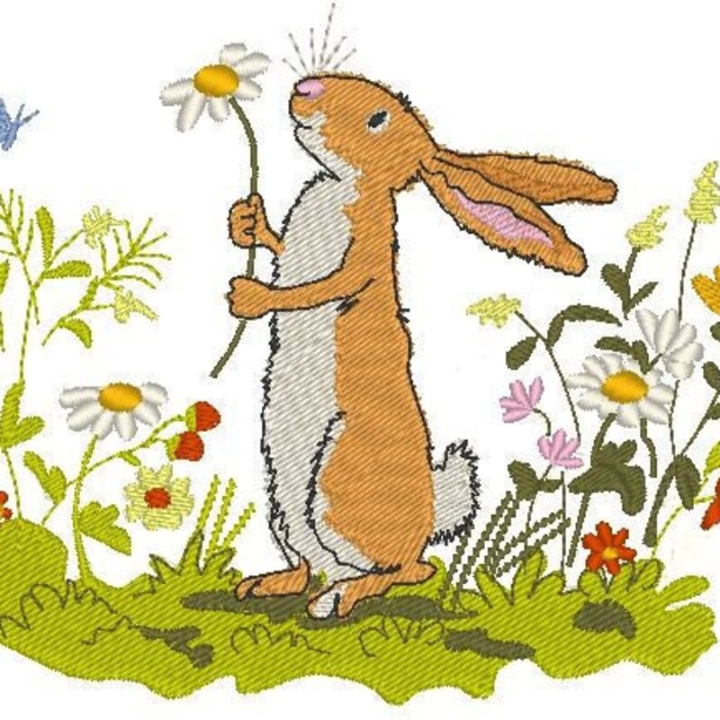 Rabbit Embroidery - Etsy