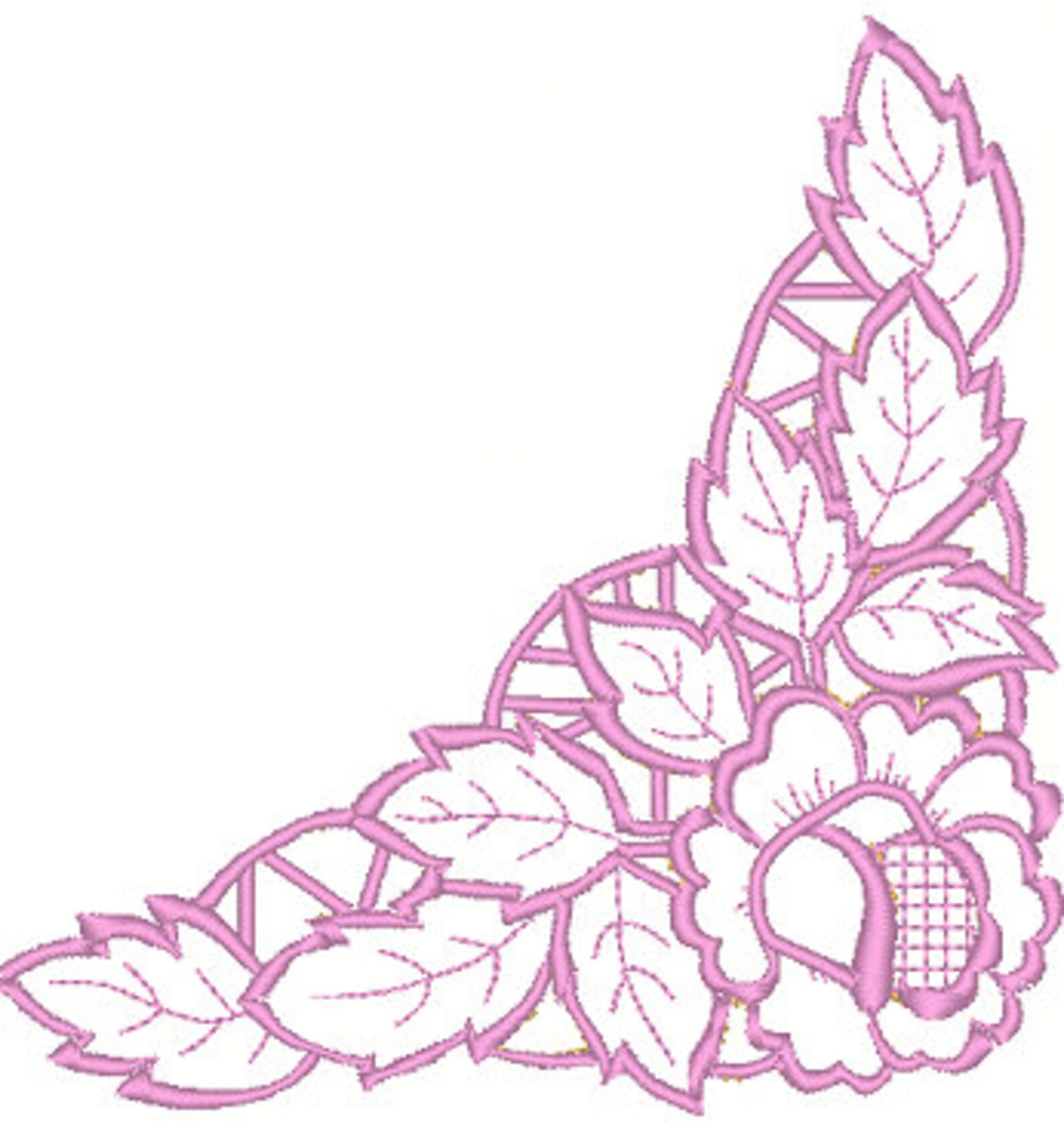 Richelieu Rose Corner. Machine Embroidery Design - Etsy