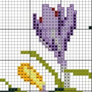 Crocus Border Cross Stitch Pattern. Machine Embroidery Design and PDF ...