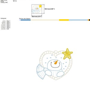 Christmas Ornament. Snowman. Machine Embroidery Design. FSL Machine ...