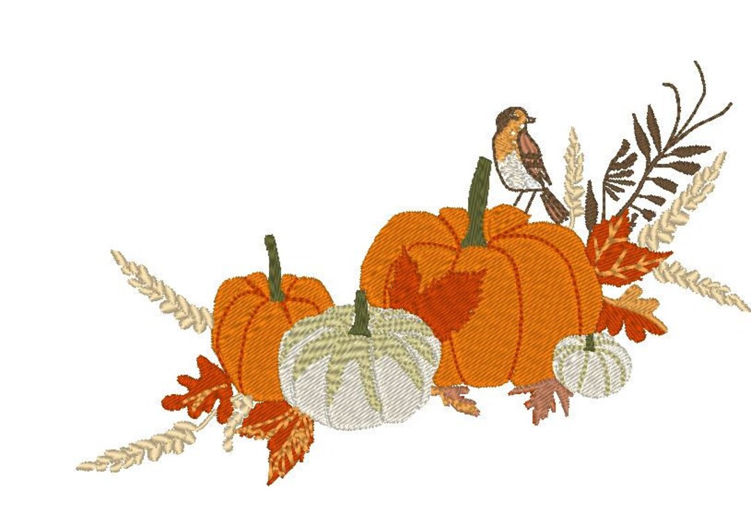 Pumpkin Machine Embroidery Design. Thanksgiving Image - Etsy