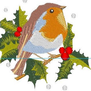 Christmas Robin. Machine Embroidery Design. - Etsy