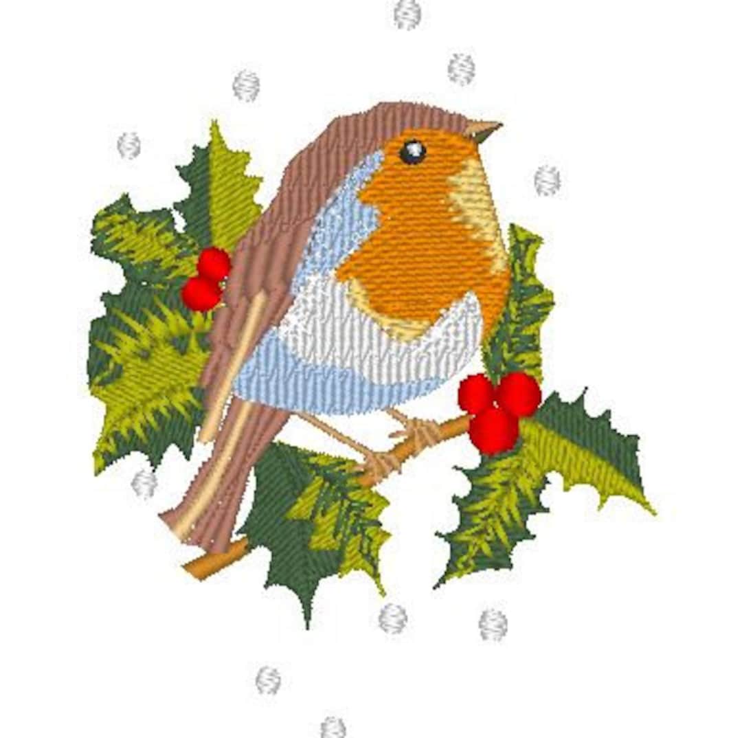 Christmas Robin. Machine Embroidery Design. - Etsy