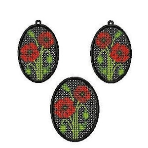 Earrings and Brooch. Machine Embroidery Design. - Etsy