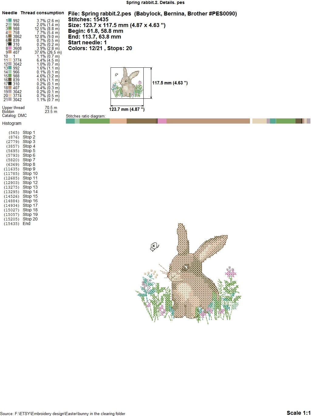 Spring Rabbit. Cross Stitch Rabbit. Machine Embroidery and PDF | Etsy