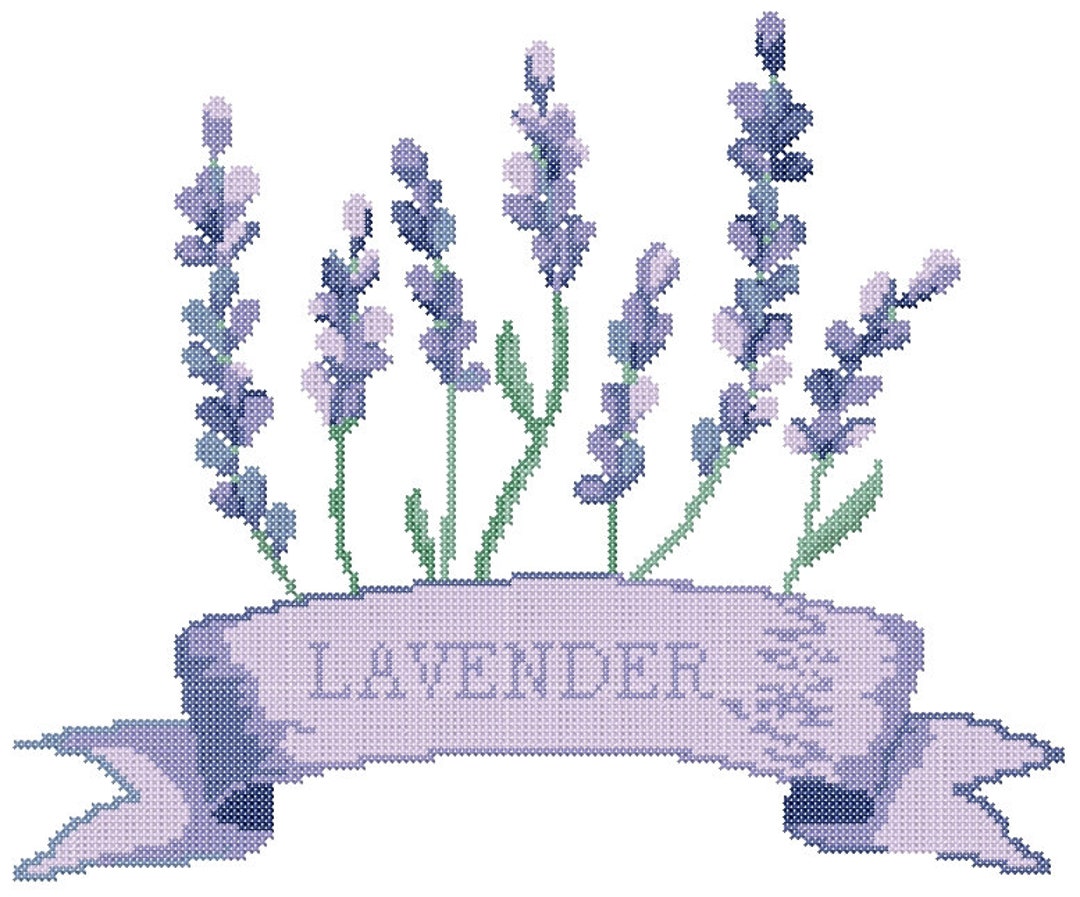 Lavender Cross Stitch. PDF Pattern for Hand Embroidery - Etsy
