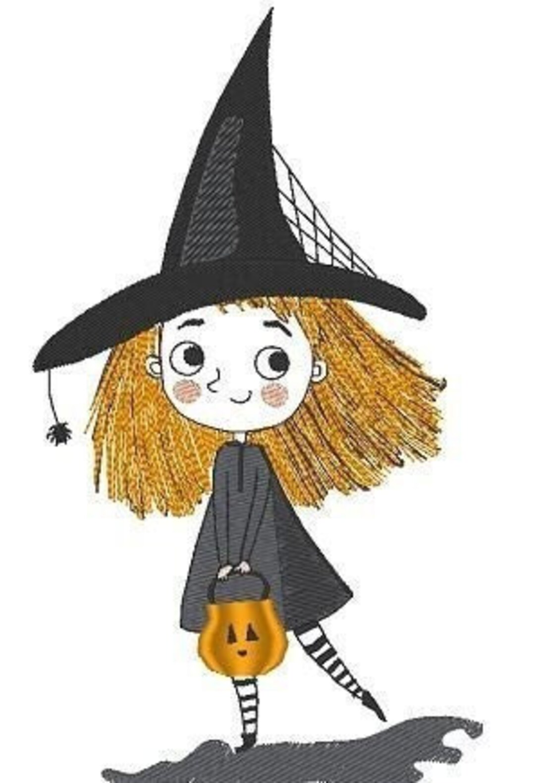 Witch Machine Embroidery Design. Little Witch Embroidery. Halloween ...