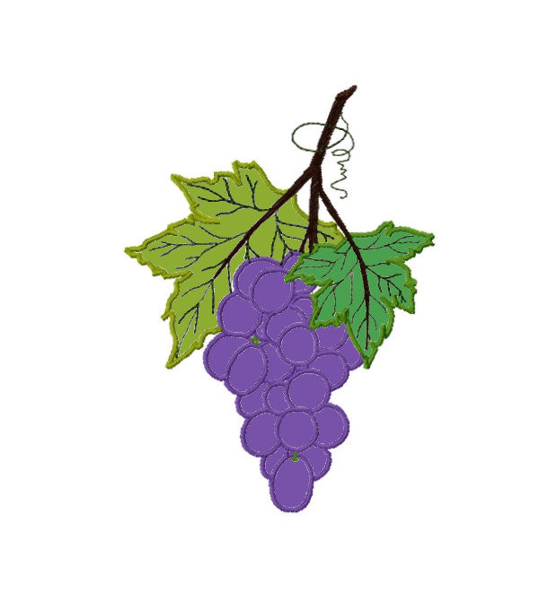 Grapes Applique. Machine Embroidery Design. 5 X 7 Hoop Size - Etsy