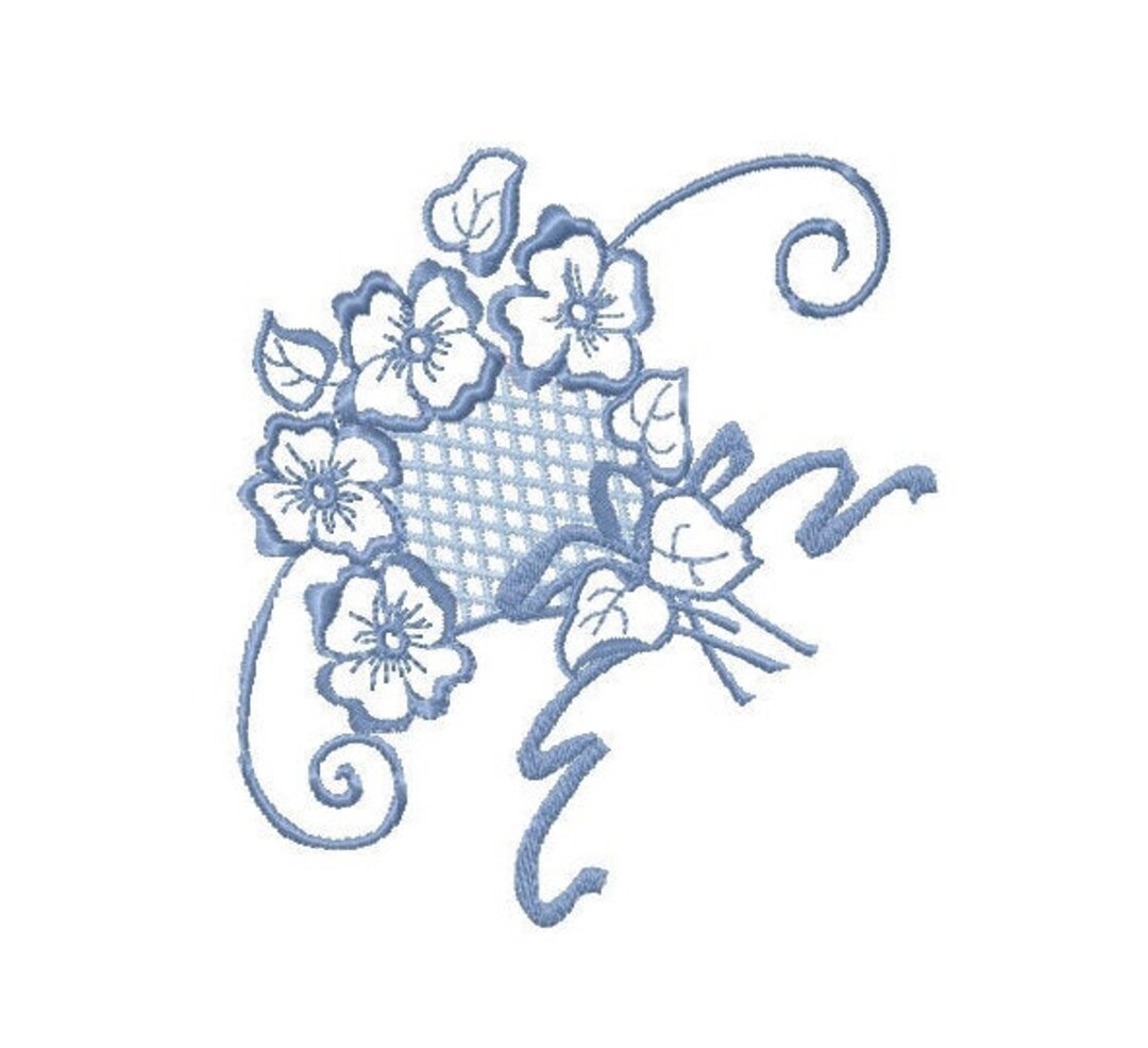 White Embroidery. One Color Embroidery. Richelieu Corner. Machine ...