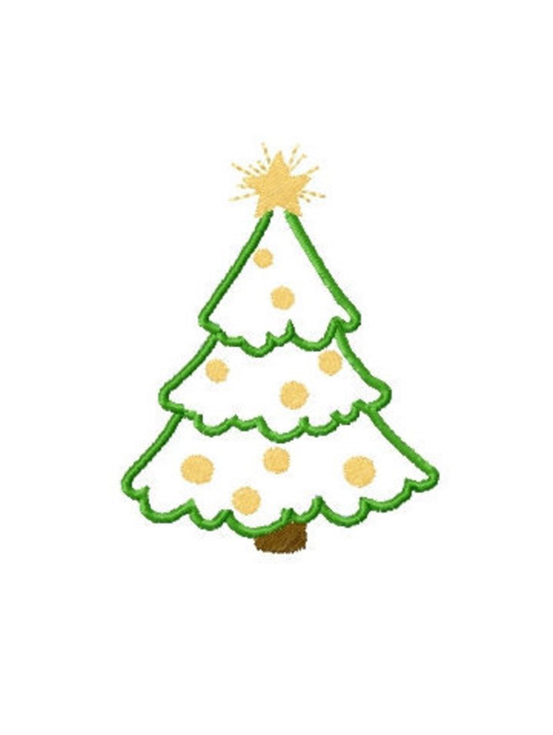 Christmas Tree Applique. Machine Embroidery Design - Etsy