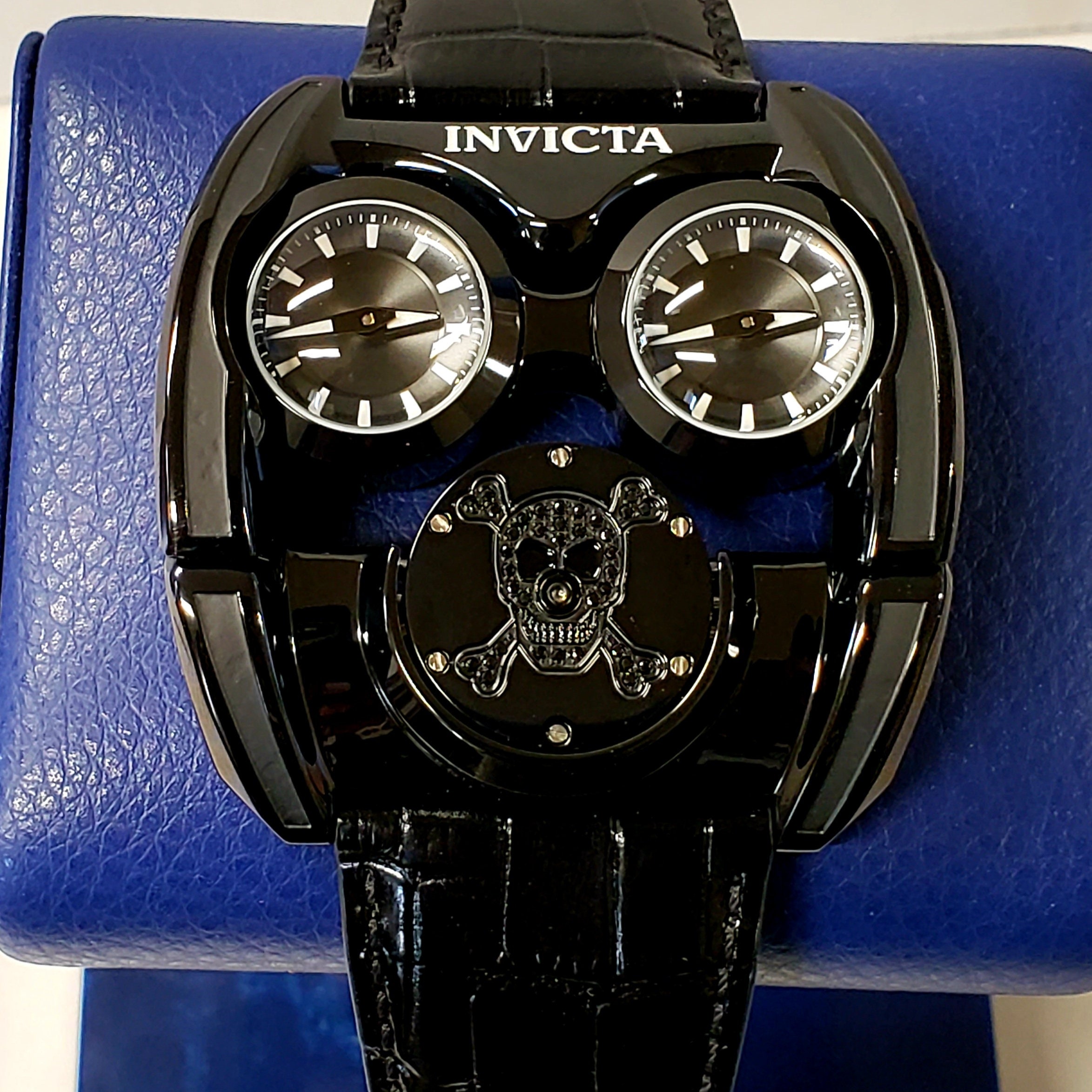Invicta Cuadro 58mm Swiss Quartz Tri-time Leather Strap Watch - Etsy