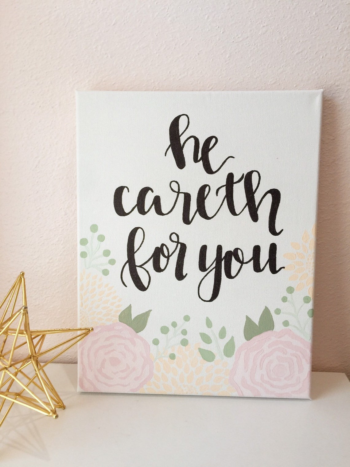 He Careth for You • Hand Painted Canvas - Etsy