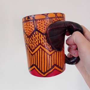 African Tribe Mug, Hand Carved Wooden Mug With Elephant Handle, African ...