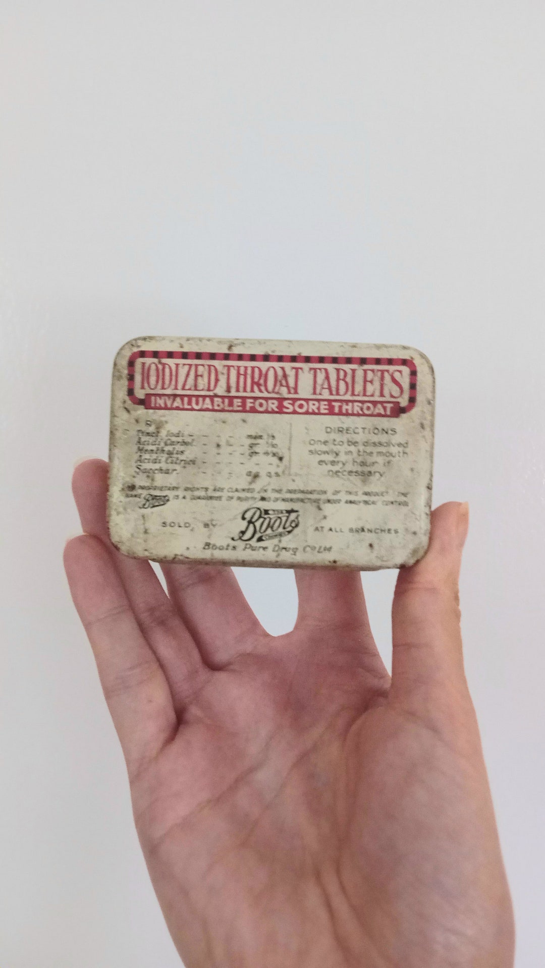 Boots Chemist Iodized Throat Tablets Tin 1950s - Etsy
