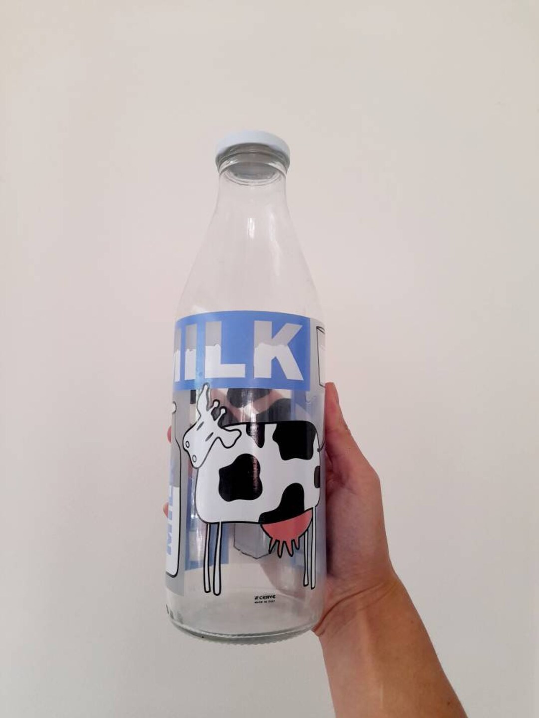 Milk Bottle Cerve Glass Made in Italy - Etsy