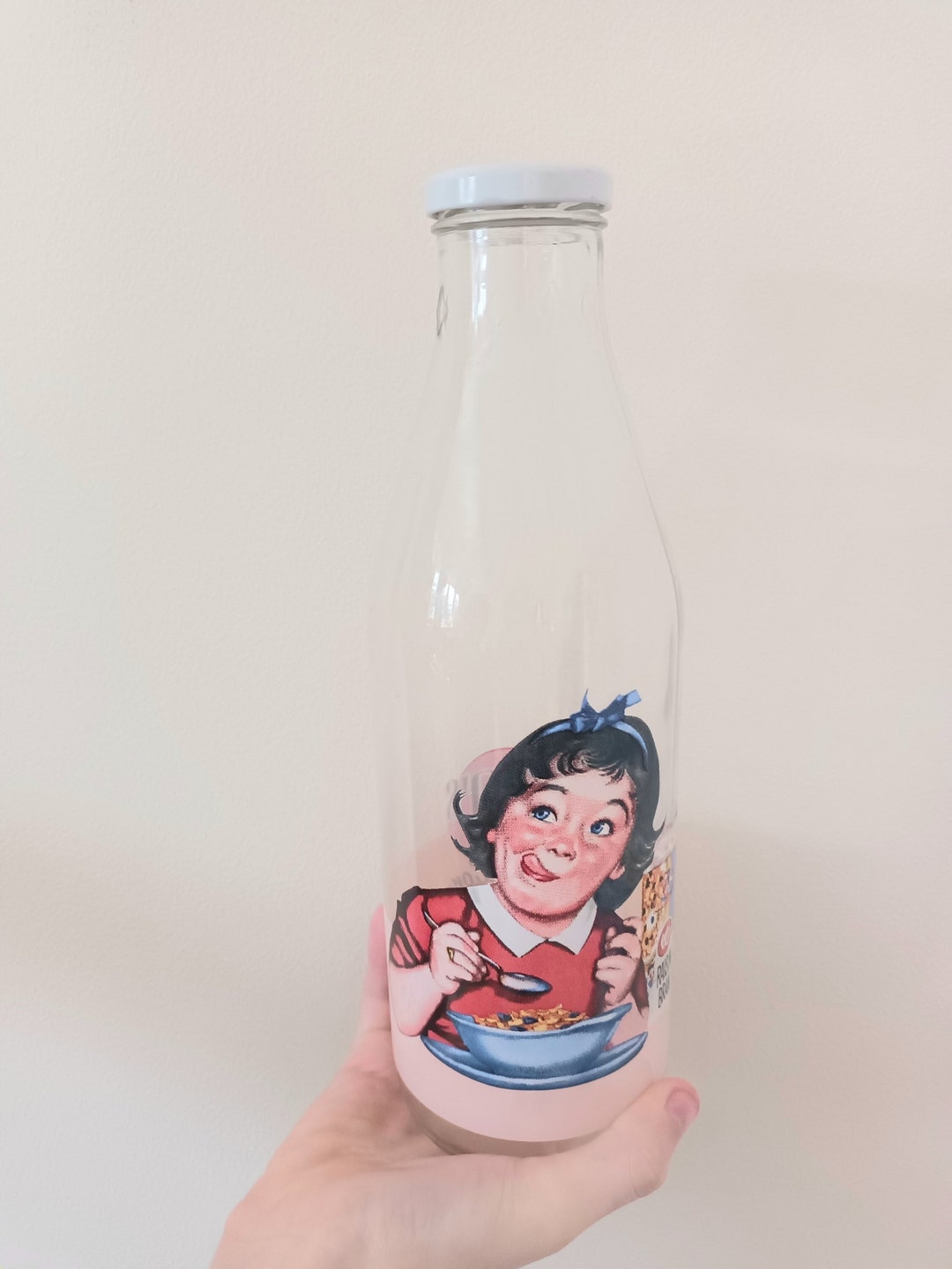 Glass Milk Bottle Cerve Retro Kitchen Decor - Etsy