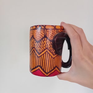 African Tribe Mug, Hand Carved Wooden Mug With Elephant Handle, African ...
