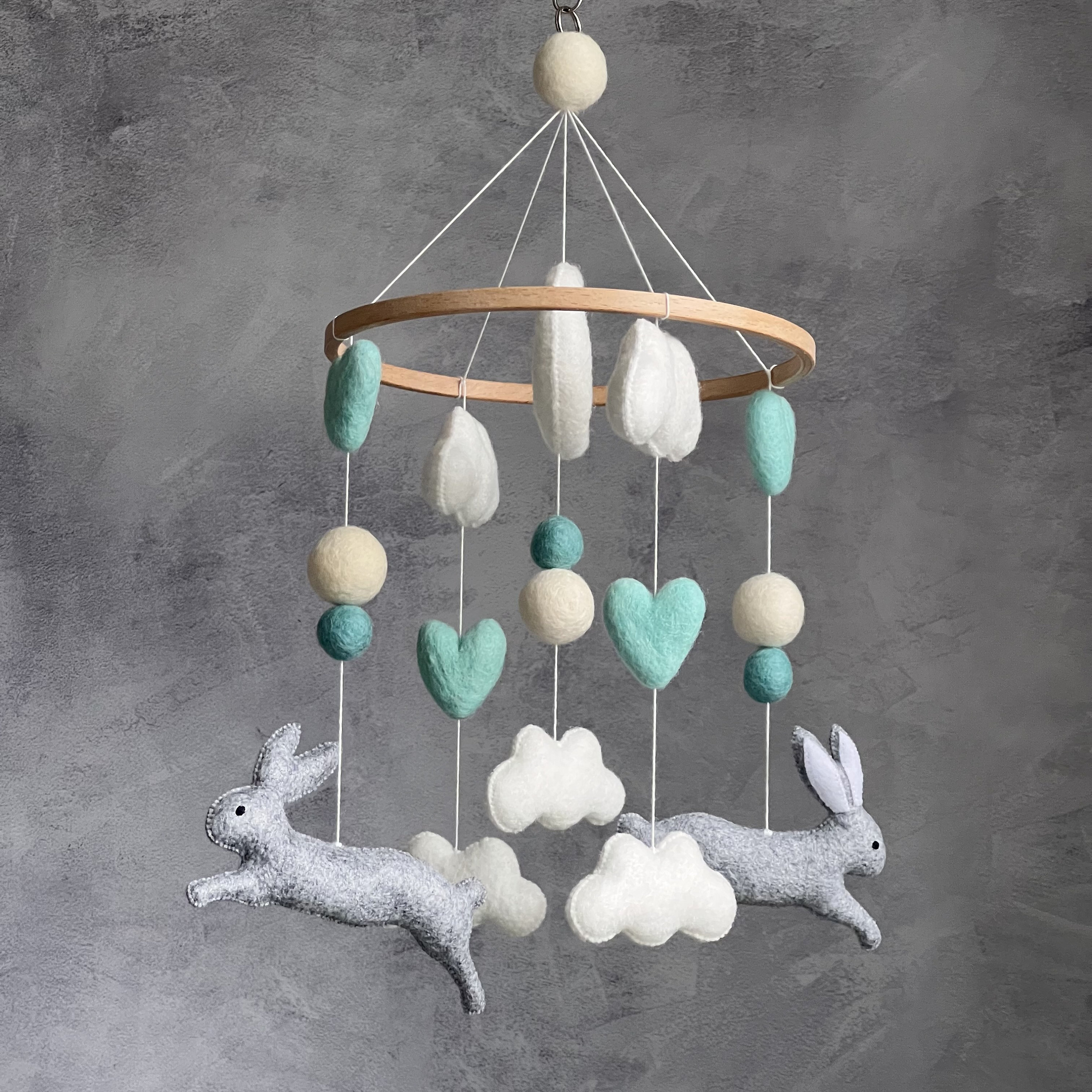 Felt Mobile for Crib Rabbit Mobile Hare Nursery Decor Nursery Felt ...