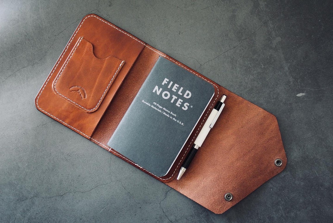 Leather Field Notes Journal Cover, Full Grain Genuine Leather Field ...