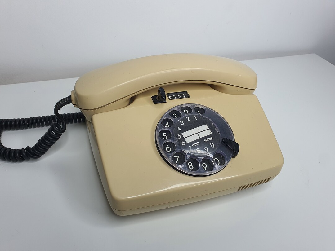 Vintage German Rotary Phone / BP Fetap 791 Post Telefon / Beige Phone ...