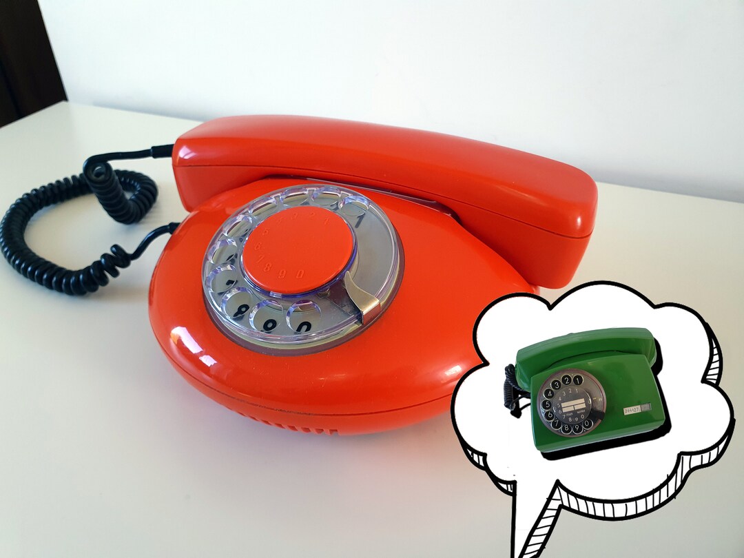Vintage Tesla Stropkov Rotary Phone BONUS / Czechoslovakia / Orange ...