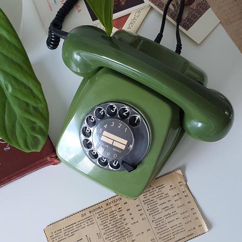 Green Rotary Phone - Etsy