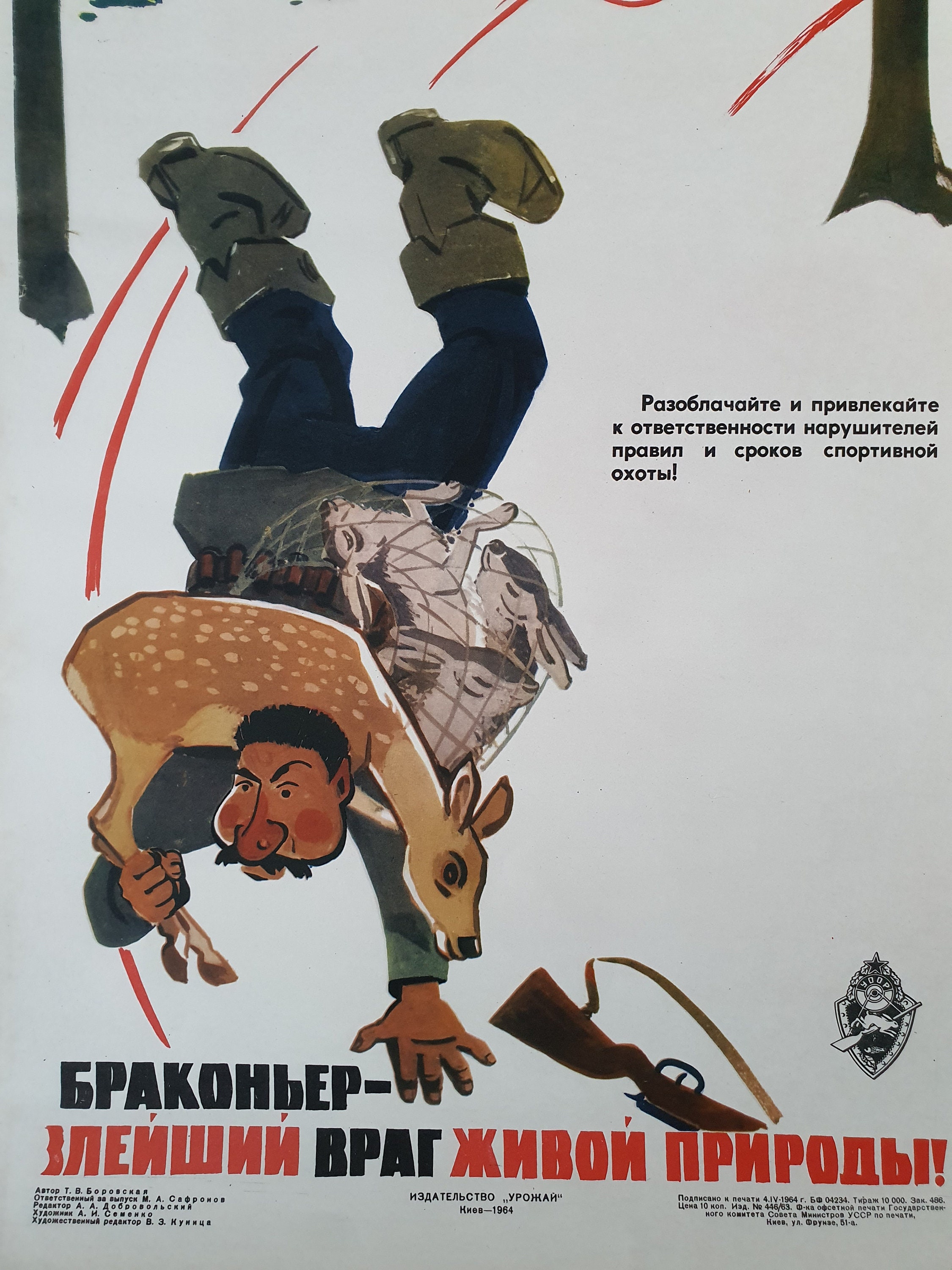 Ukrainian Soviet-era Vintage Poster / Wildlife Protection / Anti ...