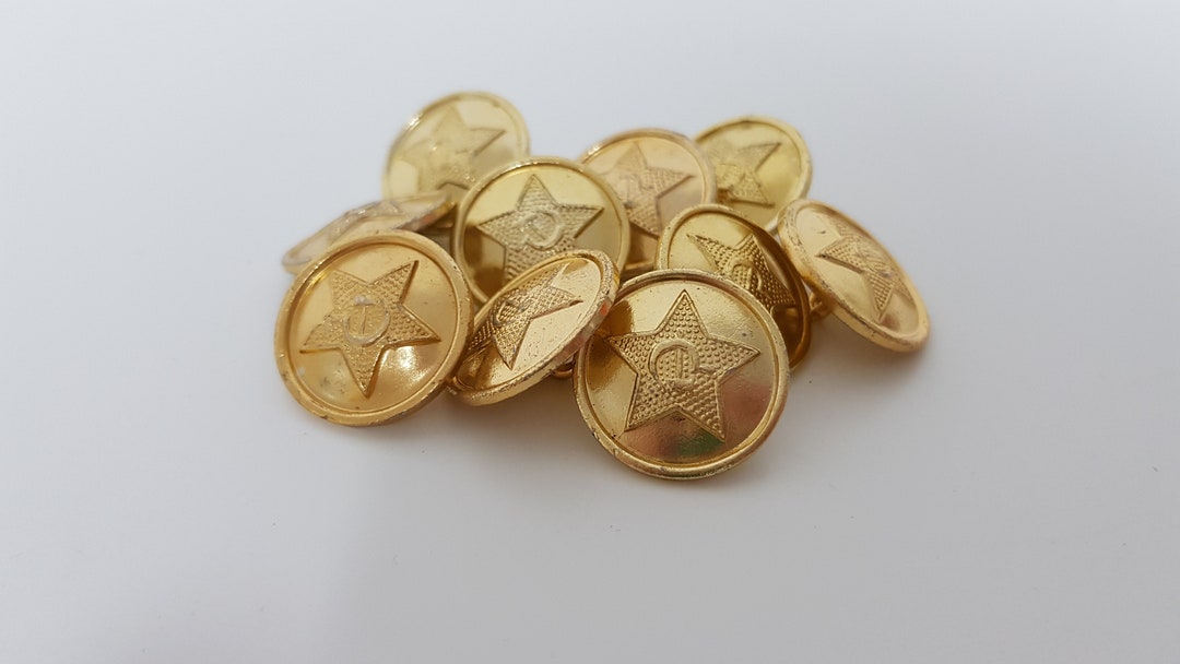 Set of Ten Soviet Army Officer Buttons 1970-1989 / Military Accessories ...
