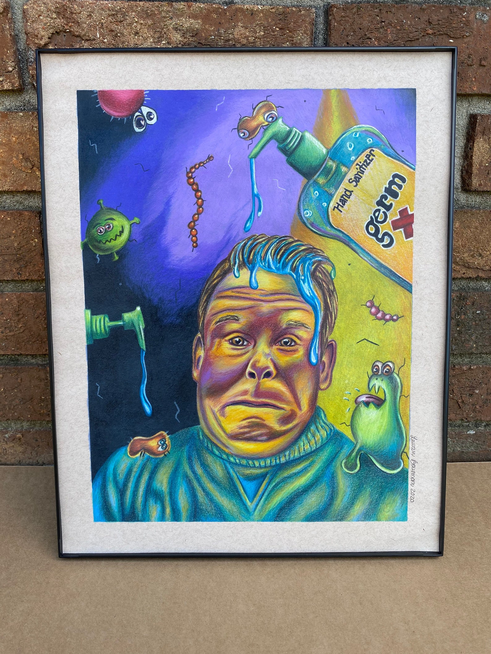 Original Colored Pencil Fear Drawing on Tan Toned Paper Fear | Etsy