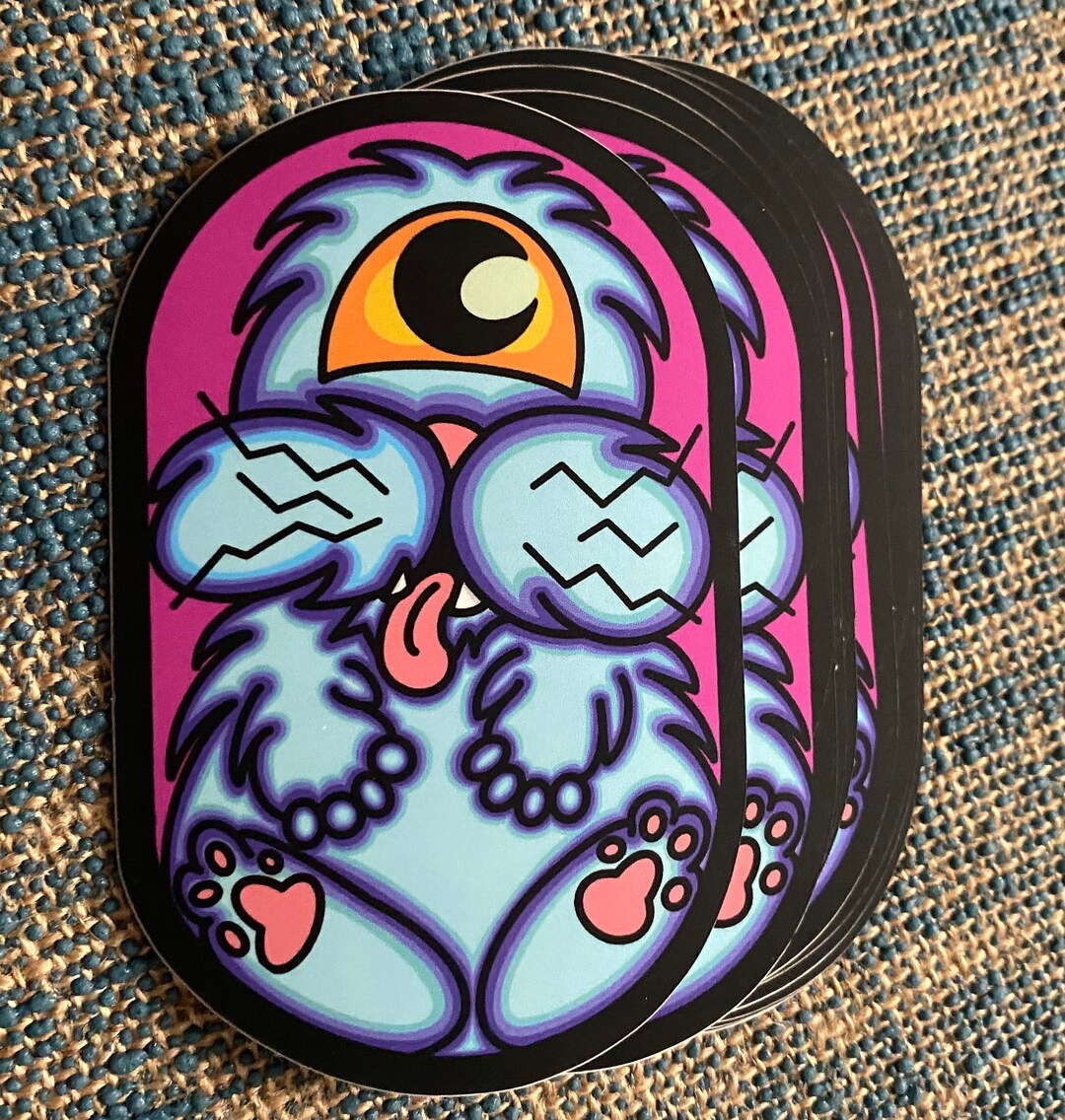 Trippy Kitty Cyclops Alien Sticker, Children's Sticker, Cat Lover Gift ...