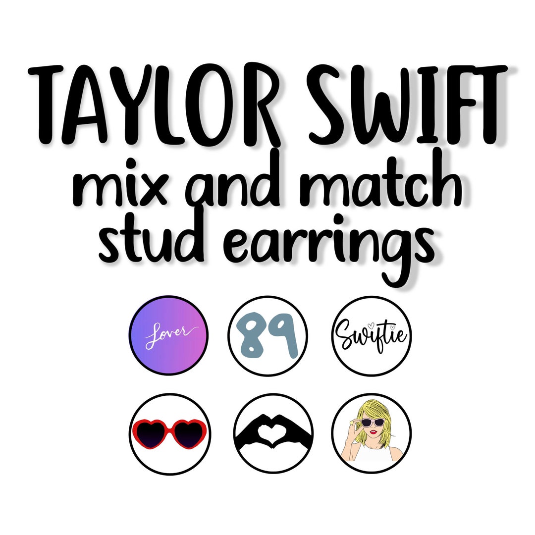 Taylor Swift Mix and Match 3 Pack Stud Earrings Swiftie Heart Hands ...