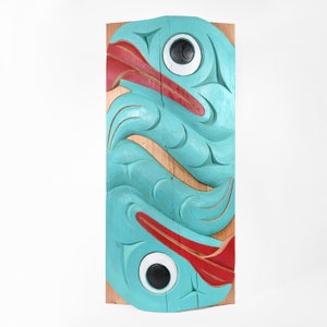 First Nations Ying Yang Frogs Totem Pole - Etsy