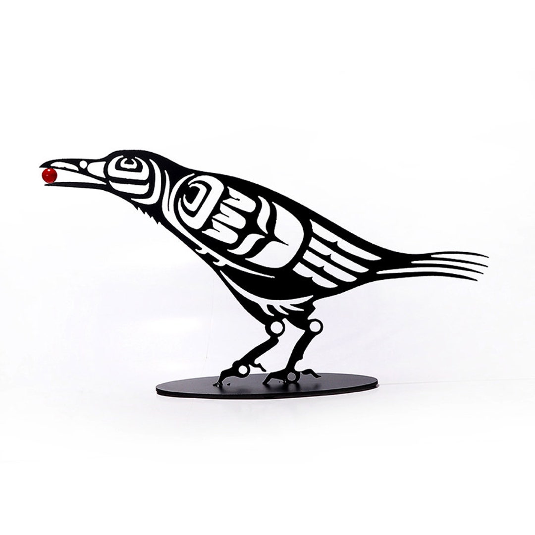 First Nations Native Steel Cut Raven With Berry - Etsy